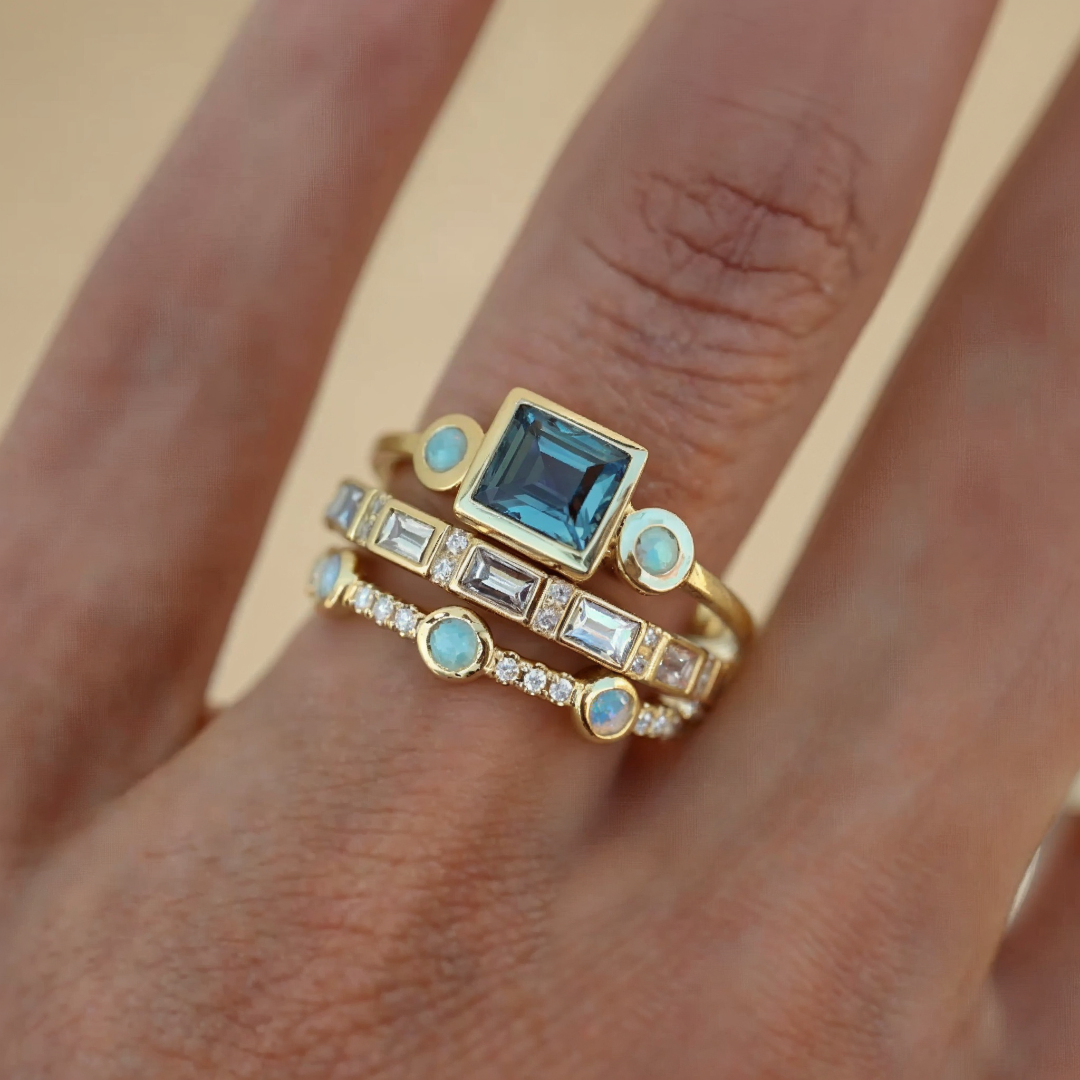 Amaya Vintage Blue Crystal Ring – Annie's Gems